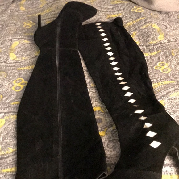 Shoes | Thigh High Checkered Boots | Poshmark
